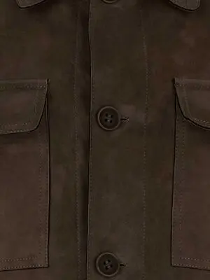SALVATORE SANTORO Suede Shirt Jacket With Patch Pockets