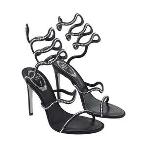 Rene Caovilla Pump Sandals With Rhinestones