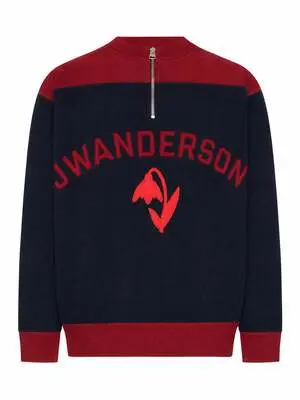JW Anderson J.W.Anderson Men Color-Block Zip-Detail Crew-Neck Sweatshirt Multicolor