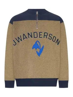 JW Anderson J.w.anderson Color-block Zip-detail Crew-neck Sweatshirt - Multicolor