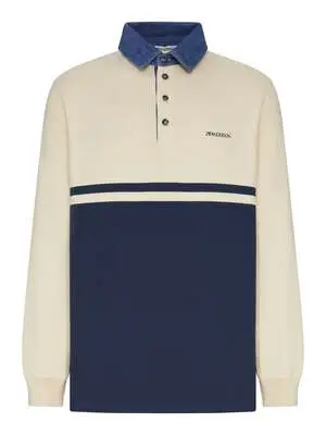 JW Anderson J.W.Anderson Men Two-Tone Cotton Polo Shirt Multicolor