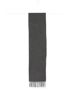 AMI Paris De Coeur Wool Scarf - Grey