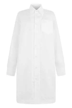 AMI Paris Long Minimal Cotton Shirt With High Collar