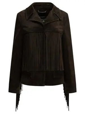 GOLDEN GOOSE Golden Goose Women's Suede Fringe Jacket Brown