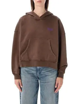 American Vintage Vintage-effect Oversized Cotton Hoodie With Peach-skin Brushed Interior