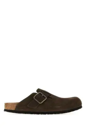 BIRKENSTOCK Boston Suede Mini Slippers - Brown