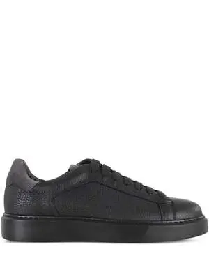 DOUCAL'S Leather Sneaker With Suede Detailing And Memory Foam Comfort