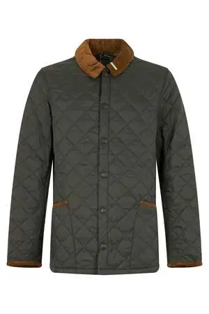 Barbour Quilted Jacket With Ribbed Collar