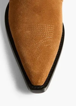 Khaite Clive Ankle Boot In Suede - Caramel