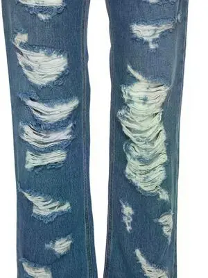 Dolce & Gabbana Distressed High-waisted Wide-leg Jeans