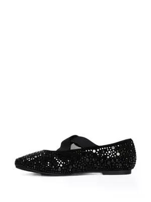 TWENTY FOURHAITCH Aevi Crystal-embellished Crossover-strap Ballet Flats