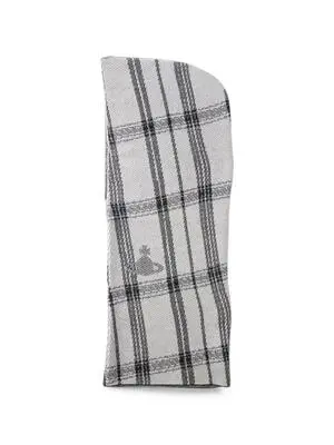 VIVIENNE WESTWOOD Bi Tartan Orb-motif Hood Scarf - Grey