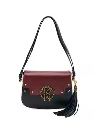 Roberto Cavalli Mirror Snake Tassel Shoulder Bag - Red