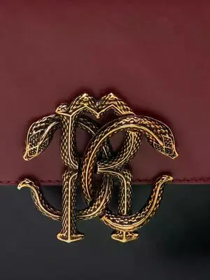 Roberto Cavalli Mirror Snake Tassel Shoulder Bag