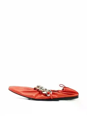 Stella McCartney Falabella Chain-link Ballet Flats - Orange