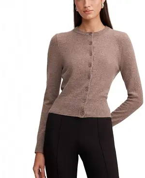 EVER NEW Haisley Merino Blend Knitted Cardigan - Mocha Brown