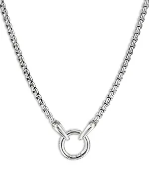 David Yurman Smooth Amulet Box Chain Necklace In Sterling 2.7mm - Silver