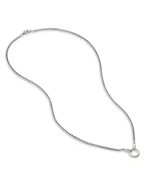 David Yurman Smooth Amulet Box Chain Necklace In Sterling 2.7mm