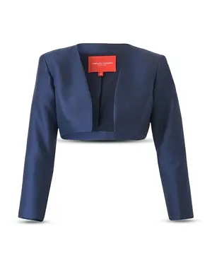 Carolina Herrera Collarless Bolero Jacket - Navy
