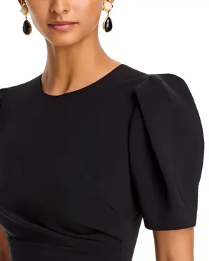 Carolina Herrera Puff Sleeve Midi Dress