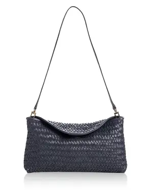 Madewell Lid Top Woven Leather Clutch - Nighttime