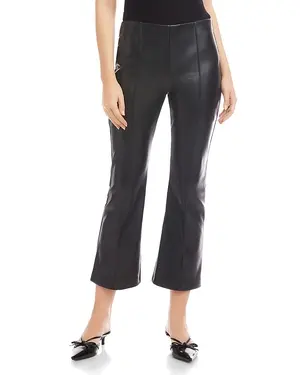 Fifteen Twenty Sigourney Pintuck Faux Leather Pants - Black