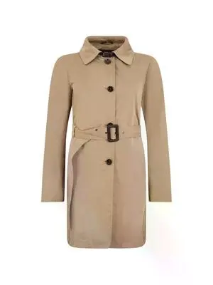 MOORER Marika-vm Belted Button-down Single-breasted Coat - Neutrals