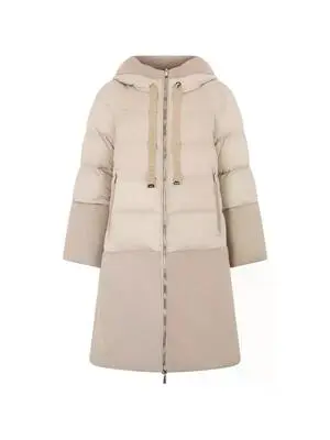 MOORER Noreyale Quilted-panelled Coat - Neutrals