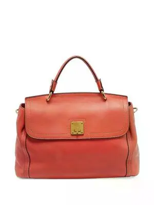 Mcm Leather Satchel Bag - Orange