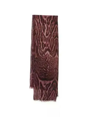 Roberto Cavalli Animal-print Scarf - Red