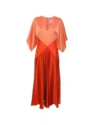 ROKSANDA Draped-sleeve Midi Dress - Orange