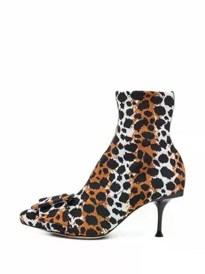 SERGIO ROSSI Sr Milano Leopard-print Ankle Boots - Brown