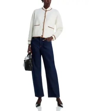 EMME Boucle Crewneck Cardigan