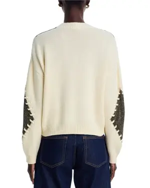 EMME Wool Blend Whipstitched Argyle Sweater
