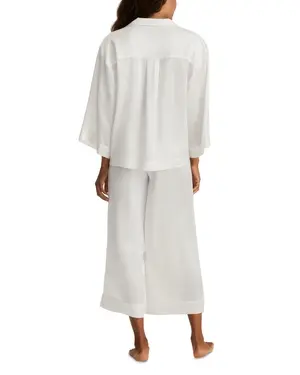 PETITE PLUME Olivia Silk Shirt & Wide Leg Pants Pajama Set