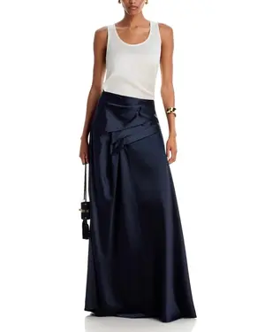 HEIRLOME Yvonne Draped Silk Maxi Skirt