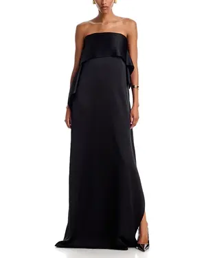 HEIRLOME Luz Silk Strapless Dress - Black