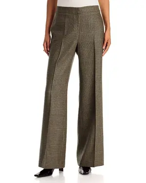 Lafayette 148 New York Lafayette Flared Wide Leg Pants - Olive Multi