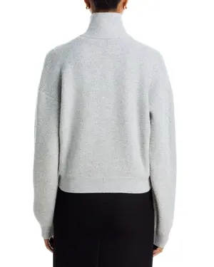 Victoria Beckham Half Zip Wool Blend Sweater