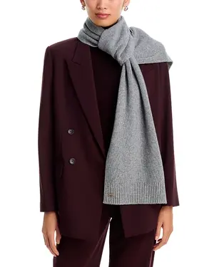 Victoria Beckham Wool & Cashmere Scarf - Mid Grey Marl