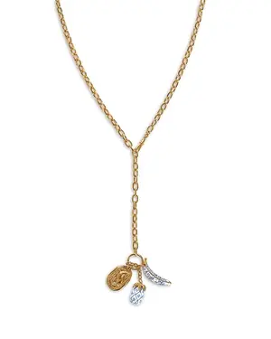 Chloé Bloomcraft Triple Charm Lariat Necklace, 29.5 - White/blue