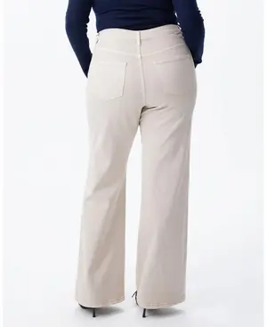 BAYEAS Plus Mid Rise Wide Leg Denim Jeans Stretch Comfortable