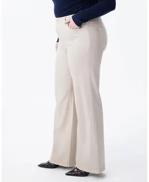 BAYEAS Plus Mid Rise Wide Leg Denim Jeans Stretch Comfortable