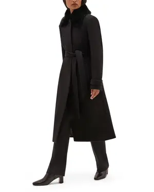 HOBBS LONDON Martina Wool-blend Belted Coat