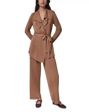 Donna Karan New York Long Sleeve Wrap Cardigan - Camel