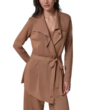 Donna Karan New York Long Sleeve Wrap Cardigan - Camel