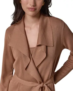Donna Karan New York Long Sleeve Wrap Cardigan - Camel