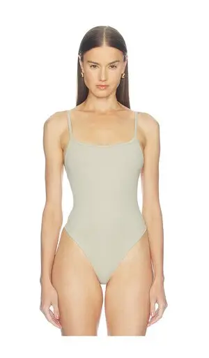 GRLFRND Open-back Bodysuit In Sage