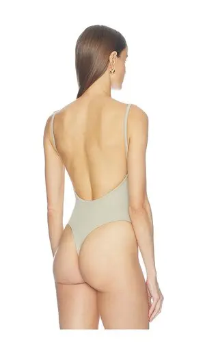 GRLFRND Open-back Bodysuit In Sage