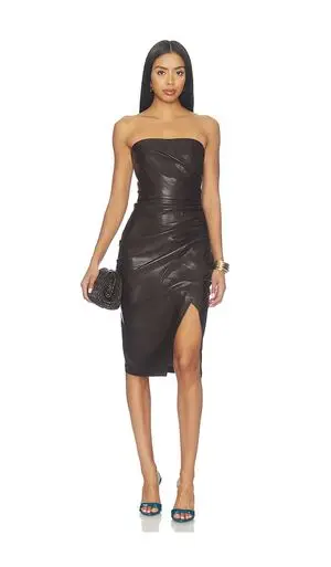 Generation Love Kaycie Faux Leather Dress In Brown